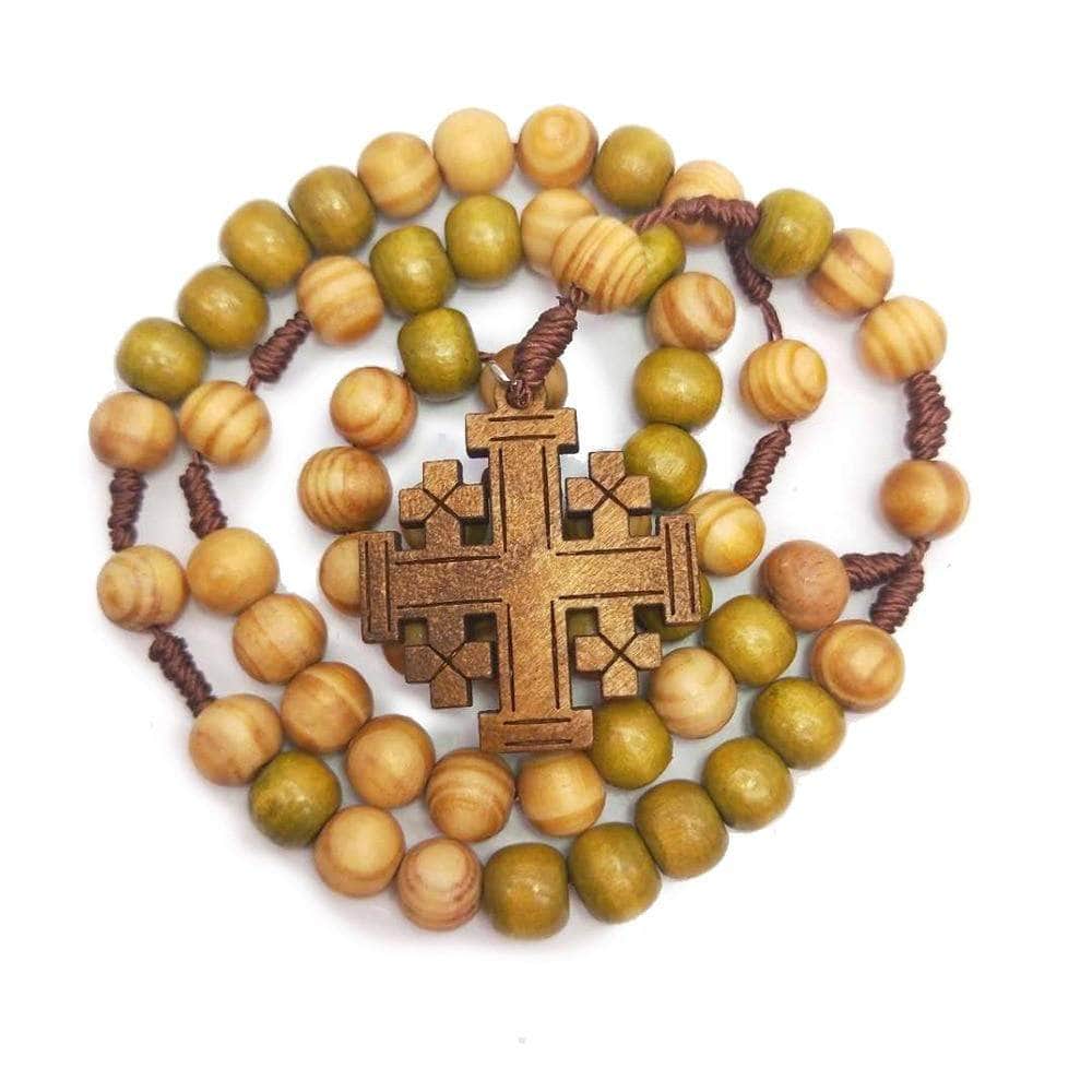 Wooden Jerusalem Cross Necklace | Templar Cross