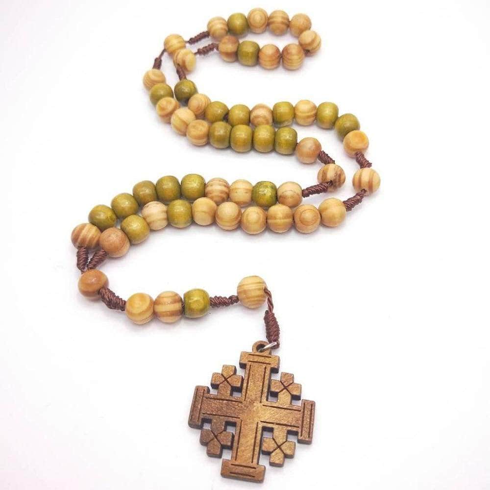 Wooden Jerusalem Cross Necklace | Templar Cross