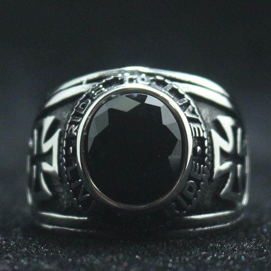 Live To Ride Ride To Live Ring | Templar Cross