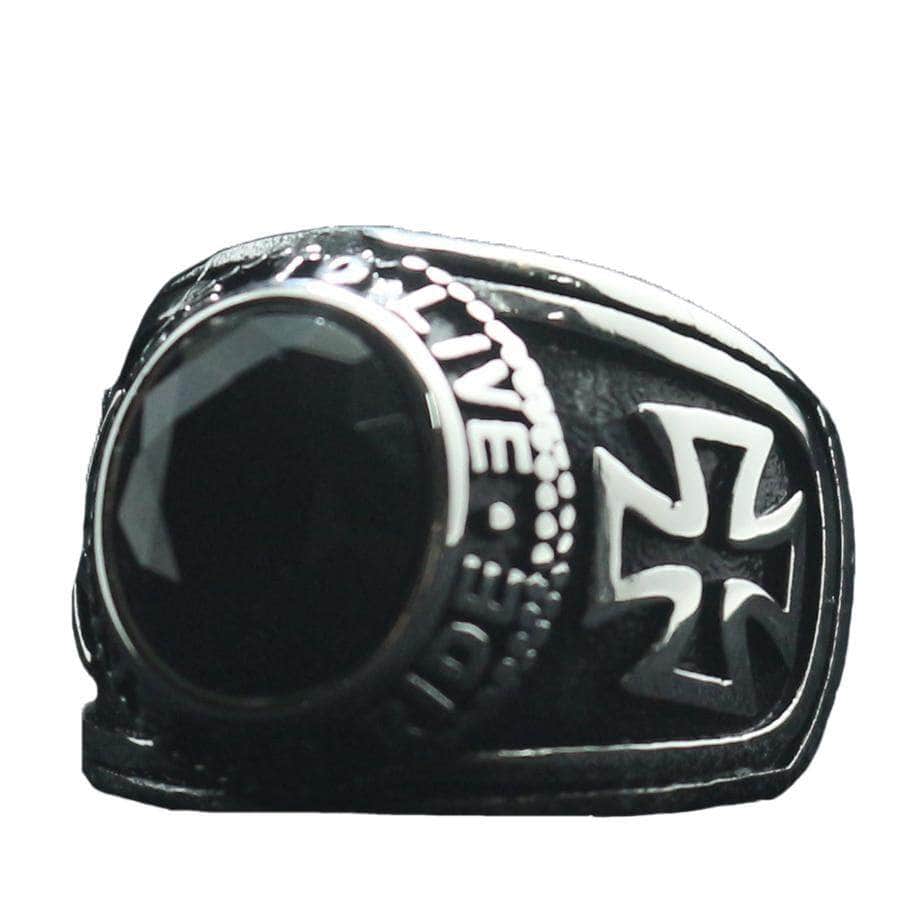 Live To Ride Ride To Live Ring | Templar Cross